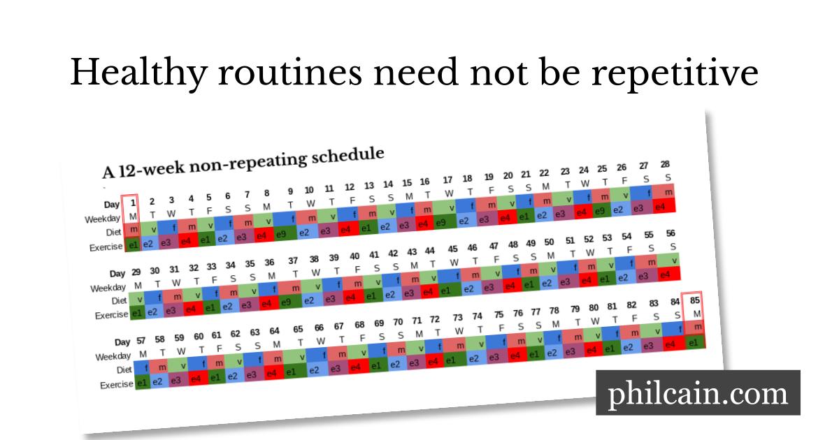 Create an ultra-varied healthy schedule easily